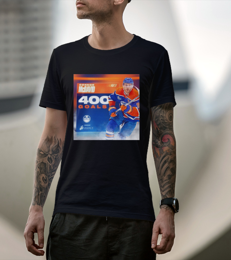 Connor McDavid 400 Goals Edmonton Oilers Legacy Sports Excellence T-Shirt