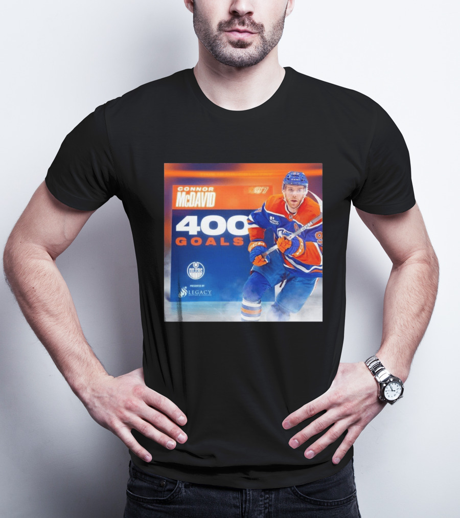 Connor McDavid 400 Goals Edmonton Oilers Legacy Sports Excellence T-Shirt