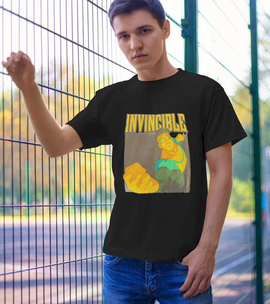 Invincible Superhero Bold Fist Action Pose T-Shirt