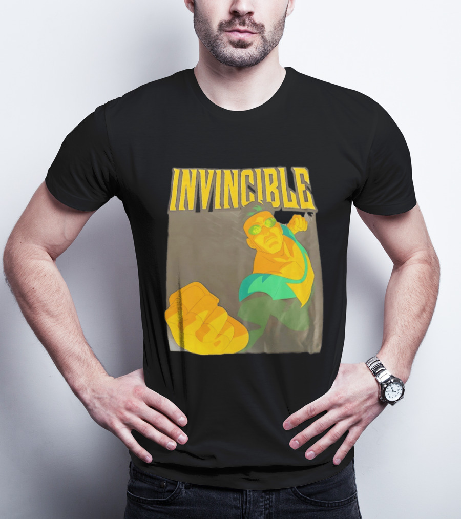 Invincible Superhero Bold Fist Action Pose T-Shirt