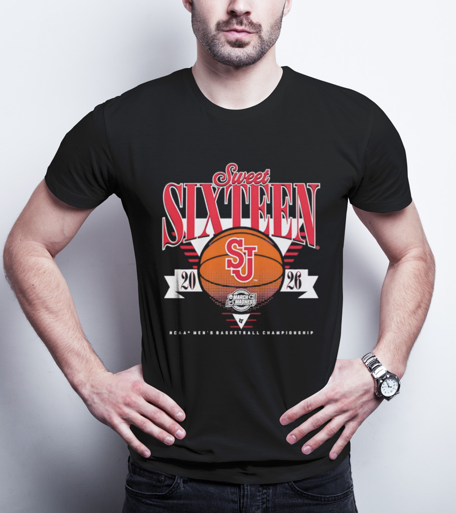 St. John's Red Storm 2026 NCAA Basketball Sweet Sixteen Championship T-Shirt