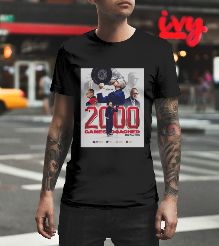 Paul Maurice NHL 2000 Games Coached 2nd All Time Vintage Hockey T-Shirt