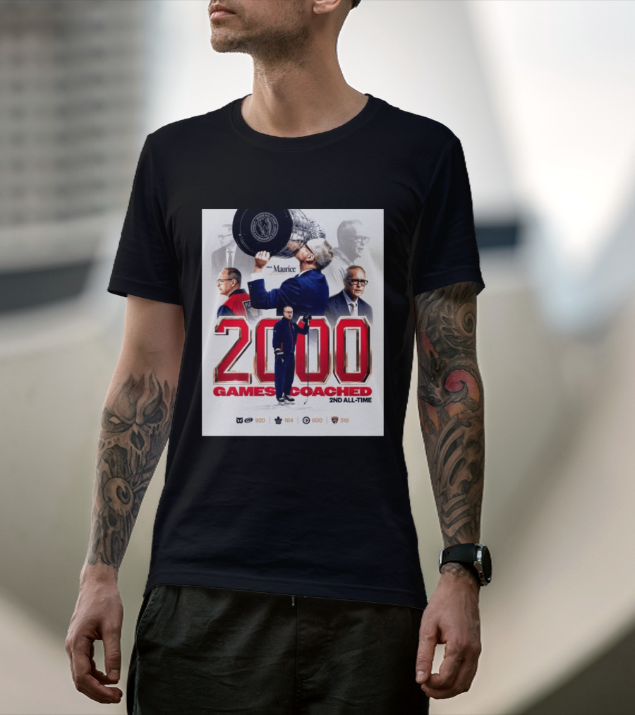 Paul Maurice NHL 2000 Games Coached 2nd All Time Vintage Hockey T-Shirt
