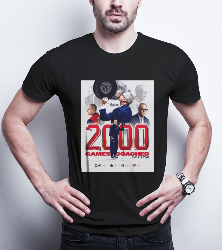 Paul Maurice NHL 2000 Games Coached 2nd All Time Vintage Hockey T-Shirt