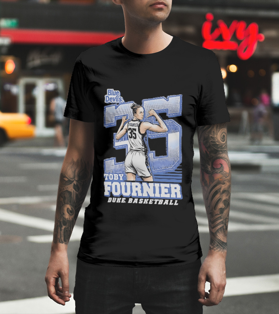 Toby Fournier Duke Blue Devils 35 Basketball Player T-Shirt