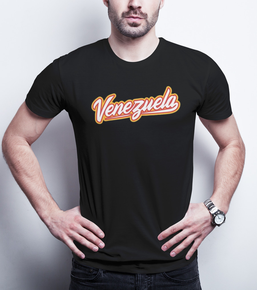 Venezuela Baseball 2026 Retro Style Script T-Shirt