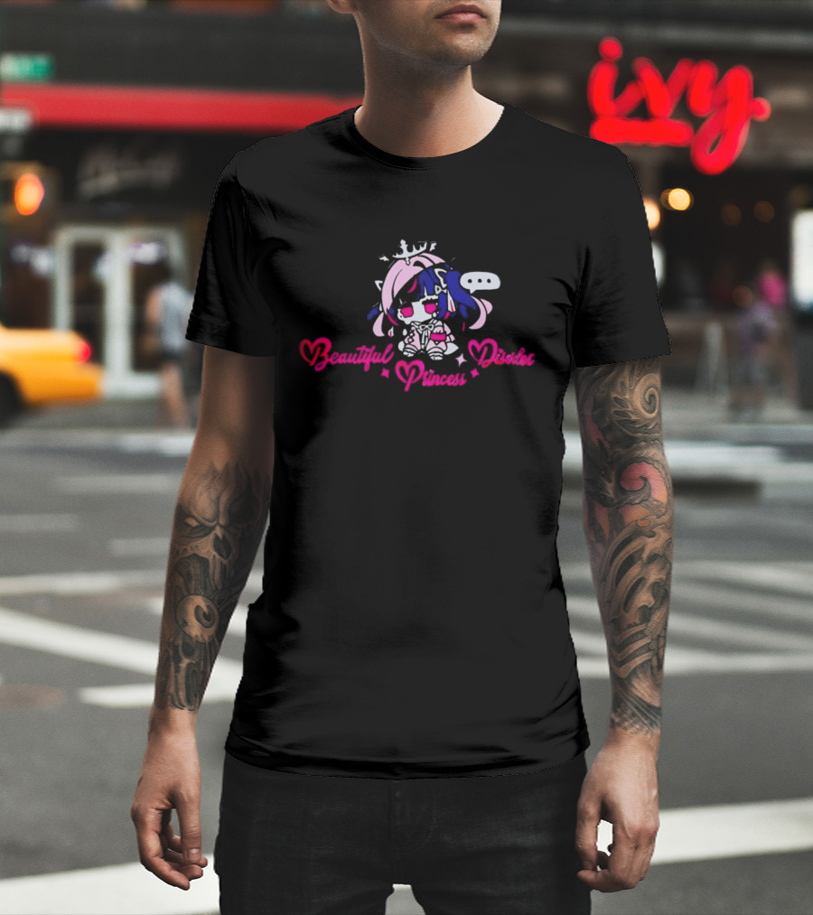 Beautiful Princess Disorder Pink Anime Aesthetic Hearts And Stars T-Shirt