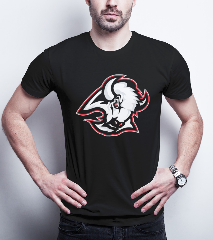 Buffalo Sabres White Bison Head Icon NHL Team Jersey T-Shirt