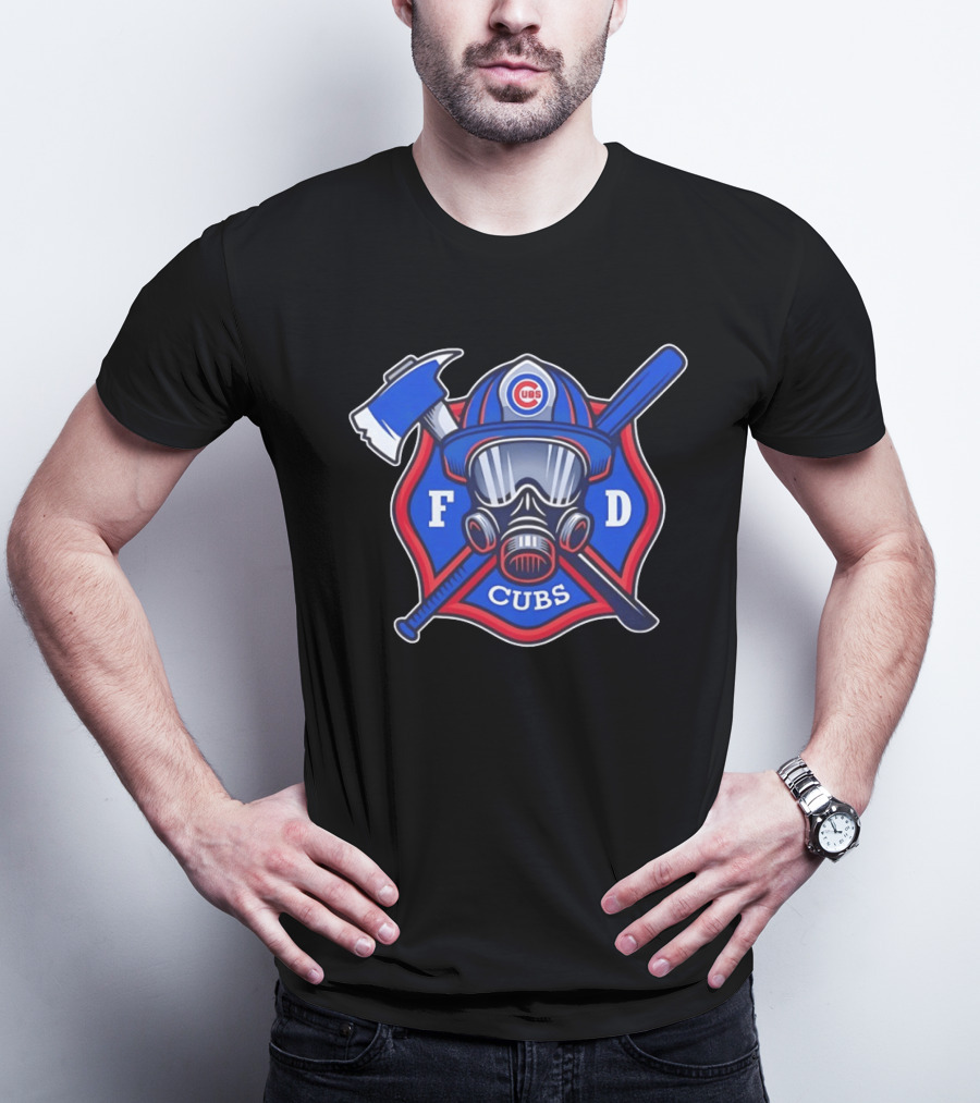 Chicago Cubs Fire Department FD Northside Baseball Axe And Mask T-Shirt