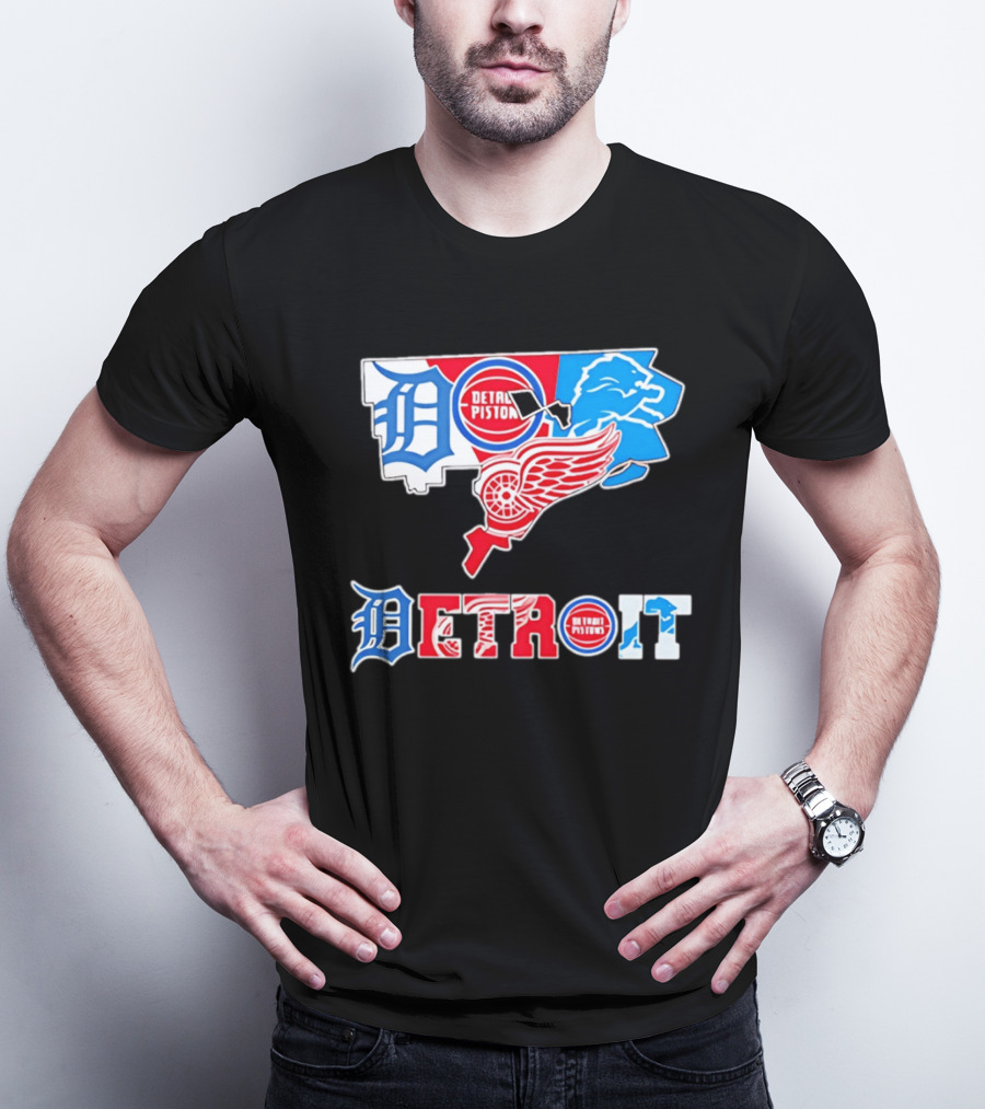 Detroit Pistons Lions Red Wings Tigers State Michigan T-Shirt