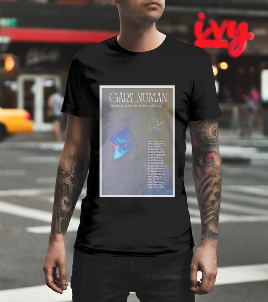 Gary Numan The Cruel Sea Tour North America 2026 Signed T-Shirt