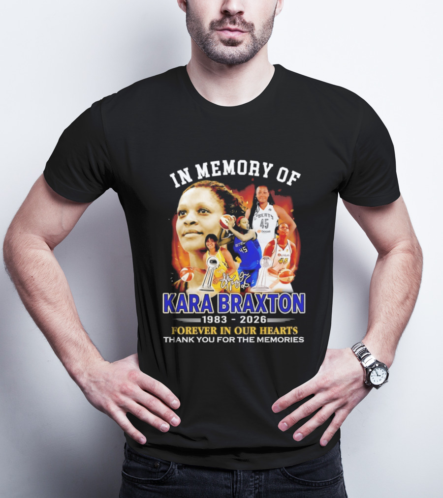 In Memory Of Kara Braxton 1983 2026 Forever In Our Hearts Thank You For The Memories Basketball T-Shirt