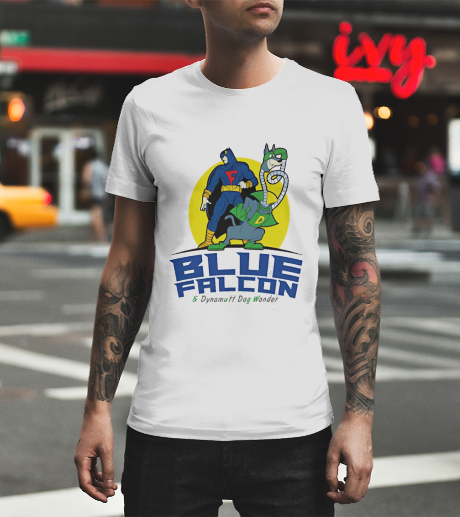 Blue Falcon Dynomutt Dog Wonder Hero Duo Oval T-Shirt