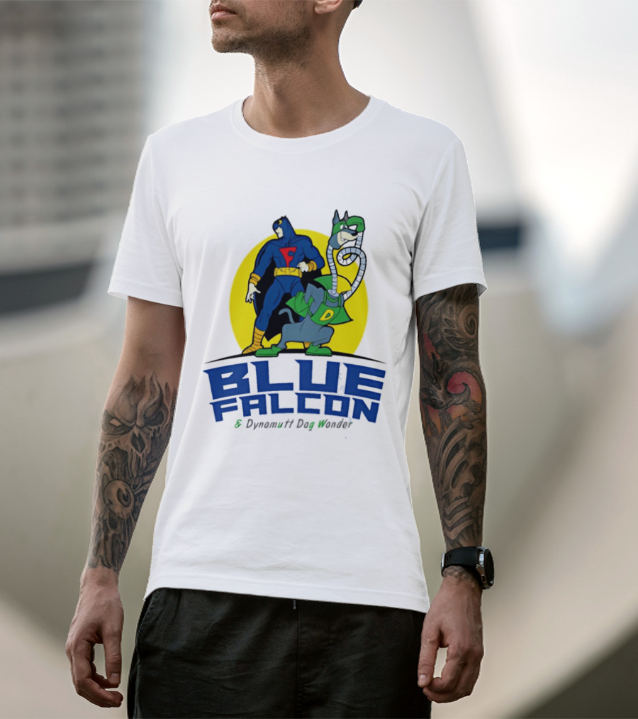 Blue Falcon Dynomutt Dog Wonder Hero Duo Oval T-Shirt