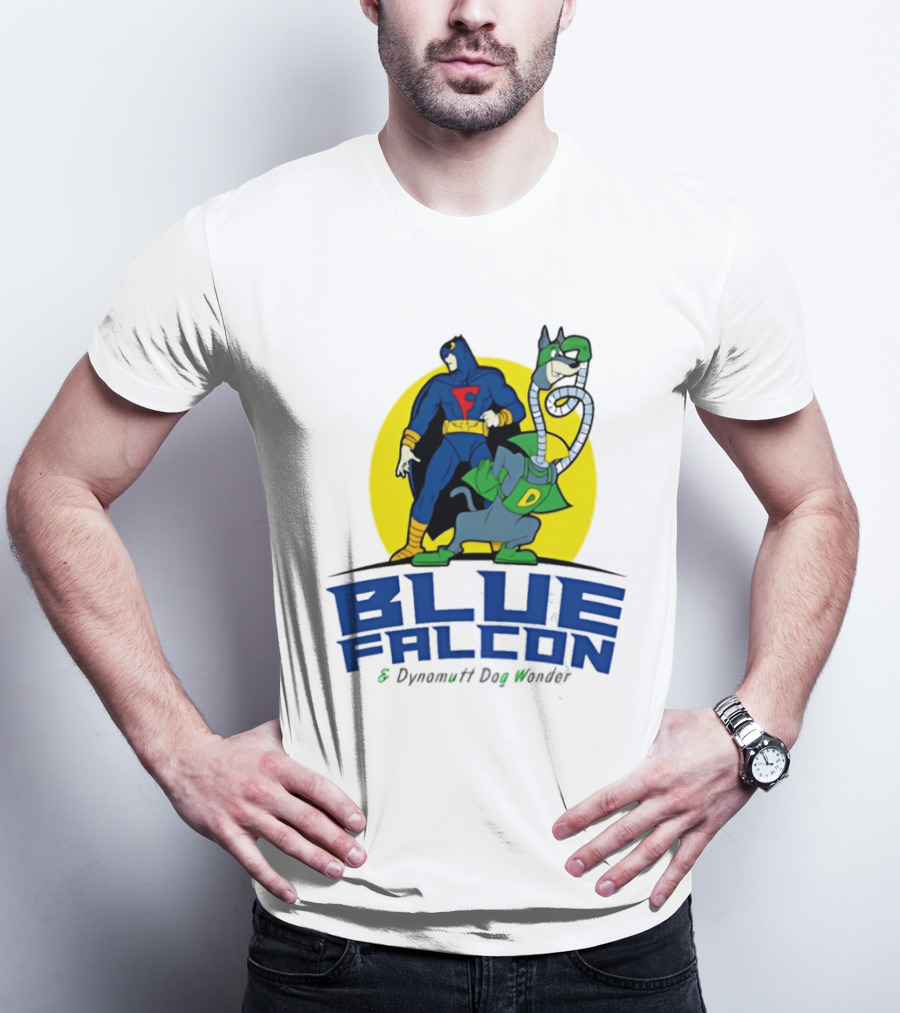 Blue Falcon Dynomutt Dog Wonder Hero Duo Oval T-Shirt