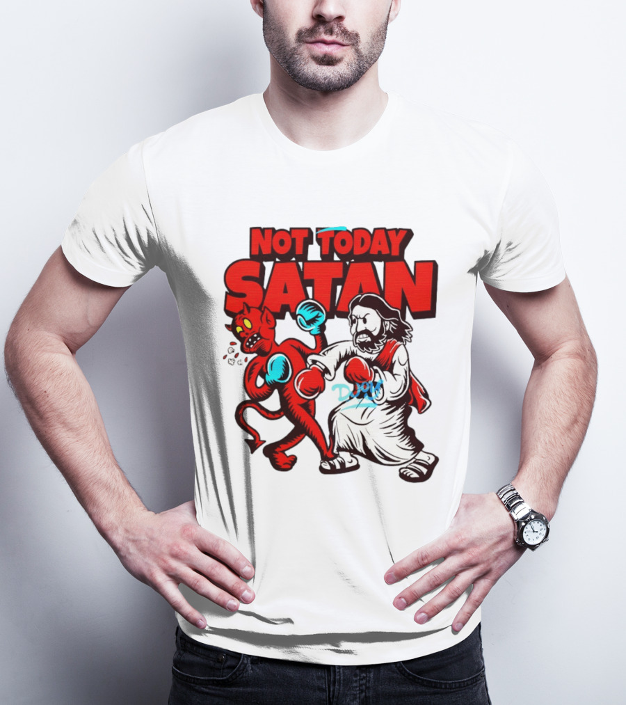 Not Today Satan God Versus Devil Boxing Match T-Shirt