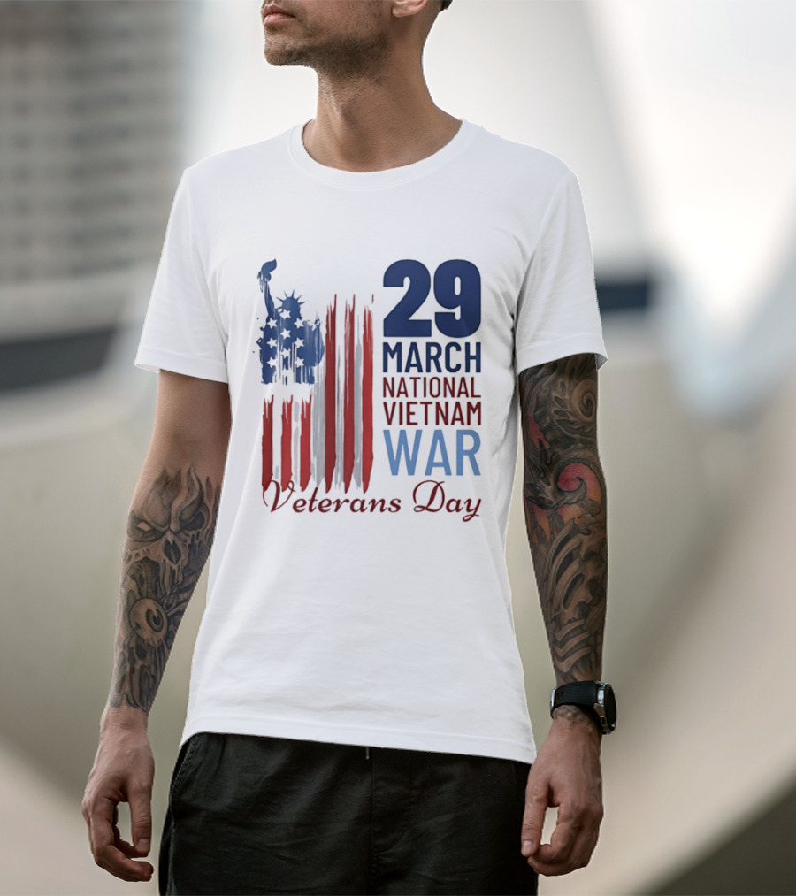 March 29 Honor National Vietnam War Veterans Day Patriotic Flag Recognize Heroes T-Shirt