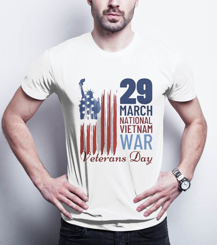 March 29 Honor National Vietnam War Veterans Day Patriotic Flag Recognize Heroes T-Shirt