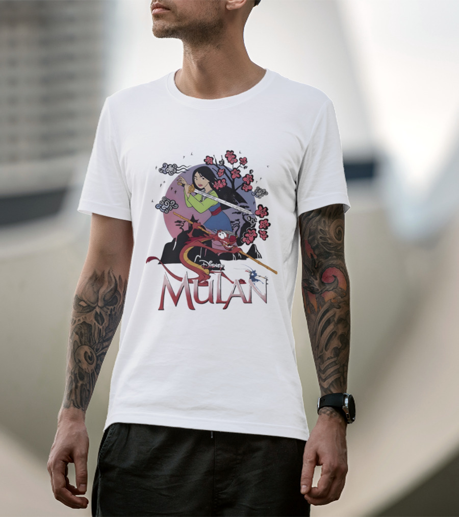 Disney Mulan Mushu Cherry Blossom Scene T-Shirt