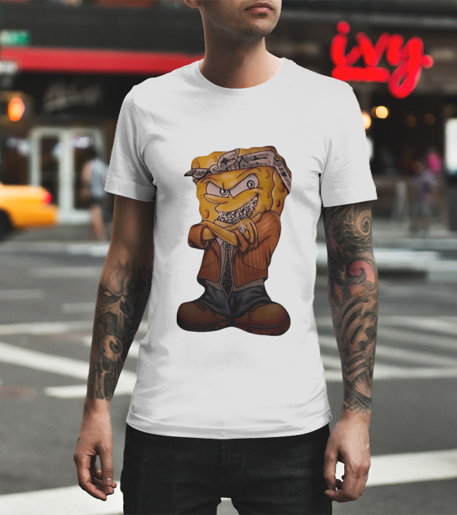SquarePants Registered Flex Offender Gangster With Bandana And Bling T-Shirt