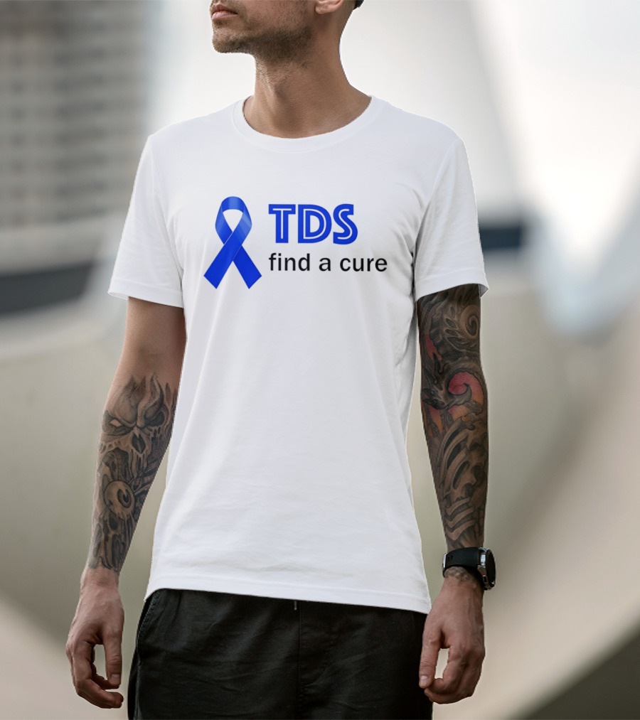 TDS Find A Cure Blue Ribbon Awareness T-Shirt
