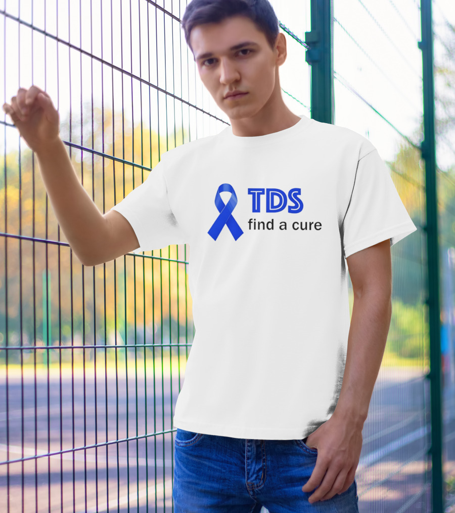 TDS Find A Cure Blue Ribbon Awareness T-Shirt