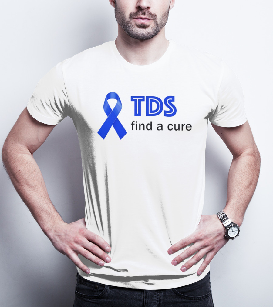 TDS Find A Cure Blue Ribbon Awareness T-Shirt
