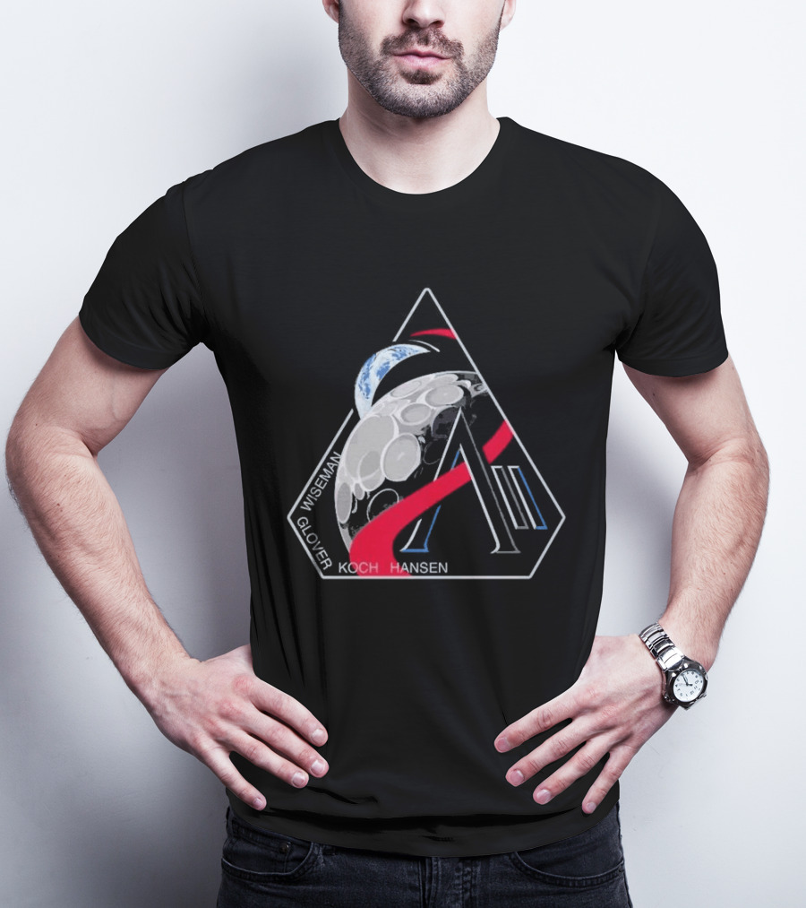 Artemis II Mission Wiseman Glover Koch Hansen Patch T-Shirt