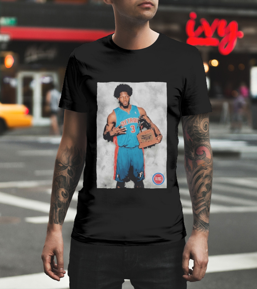 Ben Wallace Detroit Pistons Number 3 Defensive Player Of The Year MVP Recognition T-Shirt