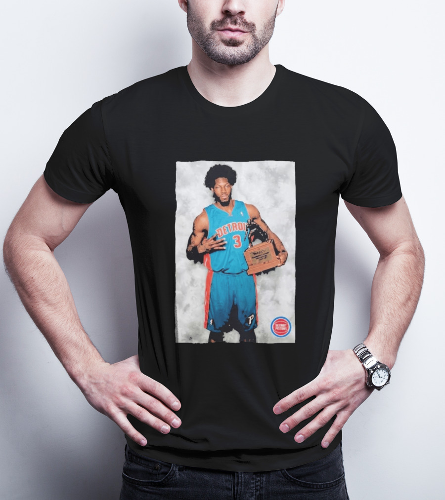 Ben Wallace Detroit Pistons Number 3 Defensive Player Of The Year MVP Recognition T-Shirt