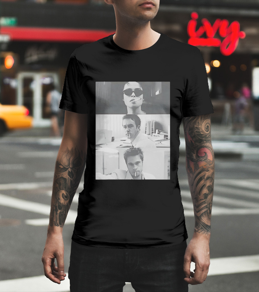 Brad Pitt Edward Norton Marla Film 1999 Smoking Scenes T-Shirt