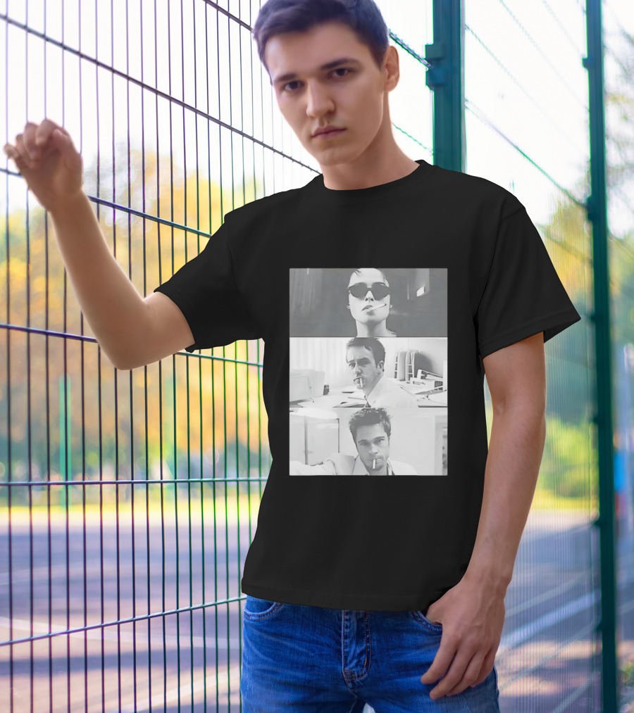 Brad Pitt Edward Norton Marla Film 1999 Smoking Scenes T-Shirt