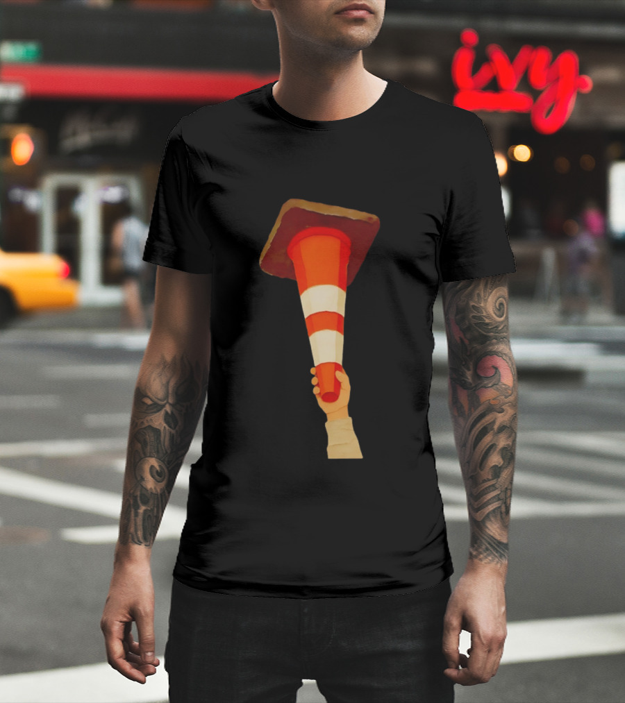 Hoist The Cone Traffic Symbol Celebration T-Shirt