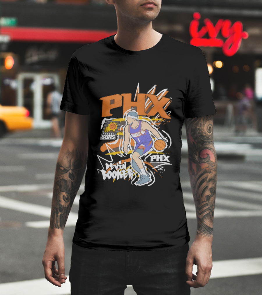 Phoenix Suns Devin Booker PHX Basketball Player T-Shirt