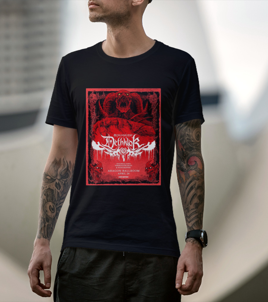 Metalocalypse Dethklok With Nekrogoblikon And Bongripper At Aragon Ballroom April 26 Live Nation T-Shirt