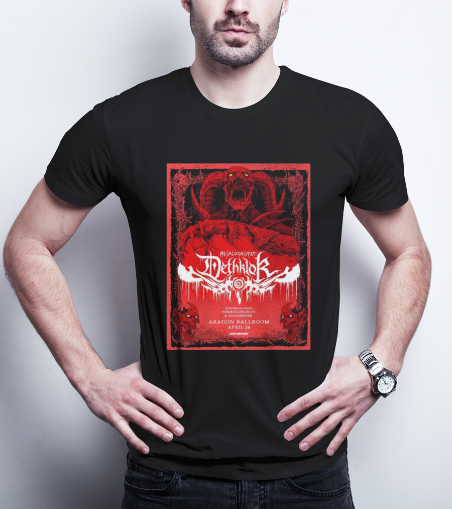 Metalocalypse Dethklok With Nekrogoblikon And Bongripper At Aragon Ballroom April 26 Live Nation T-Shirt