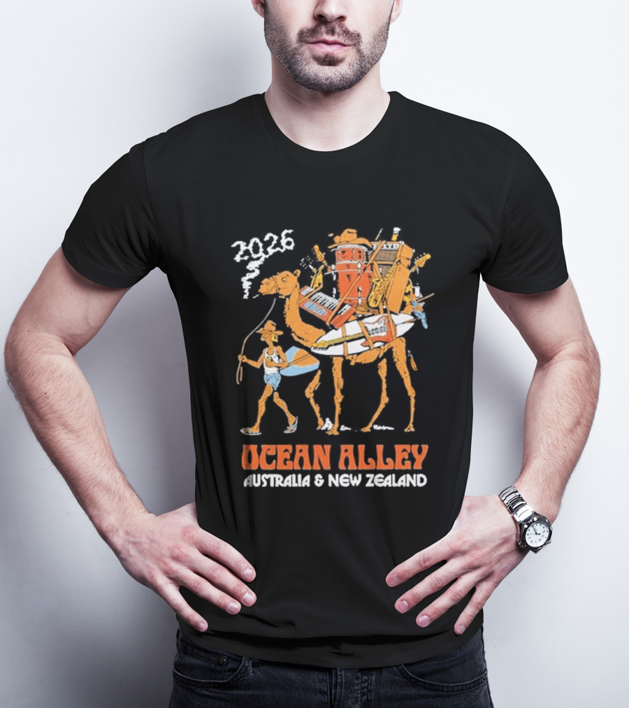 2026 Ocean Alley Australia New Zealand Camel Tour T-Shirt