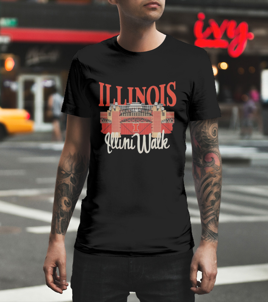 Illinois Illini Walk Memorial Stadium Gates T-Shirt