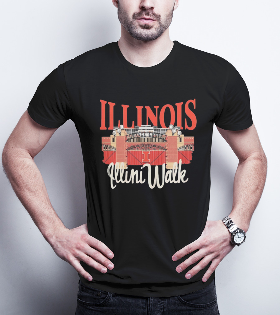 Illinois Illini Walk Memorial Stadium Gates T-Shirt