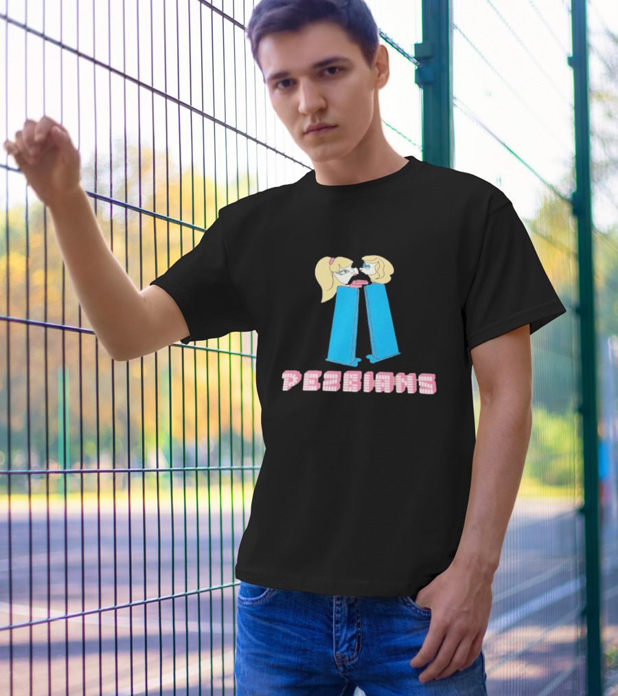 Pesbians Blonde Couple Kissing Meme Pez Dispenser T-Shirt