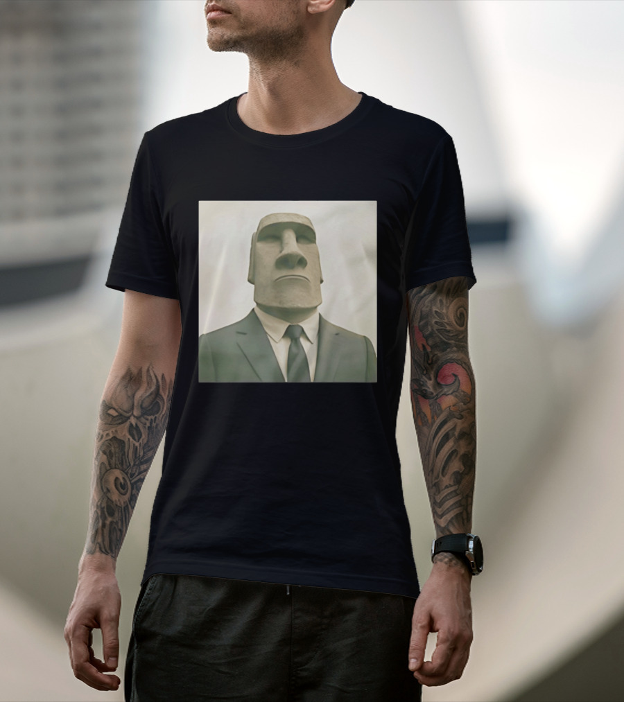 Moai Statue Wearing Business Suit T-Shirt