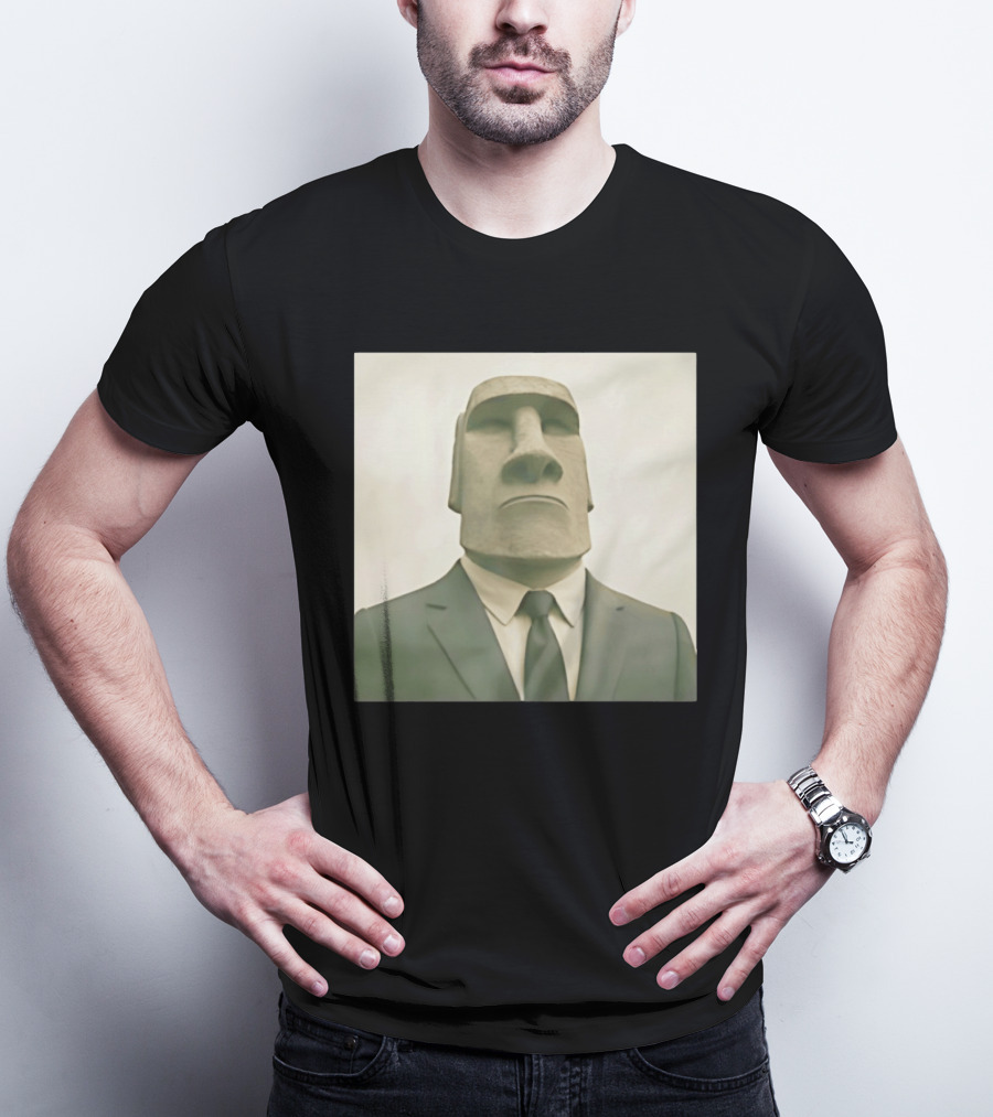 Moai Statue Wearing Business Suit T-Shirt