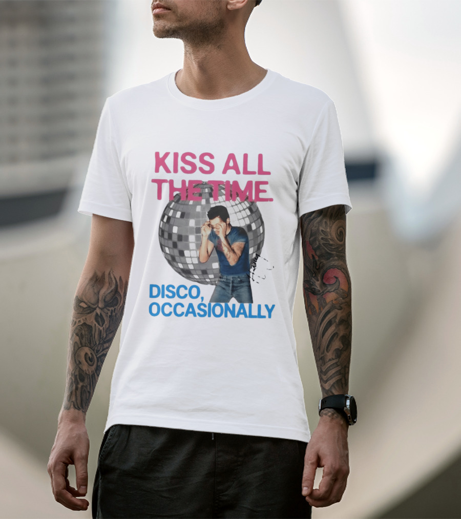 Kiss All The Time Disco Occasionally Retro Style Music Dance T-Shirt