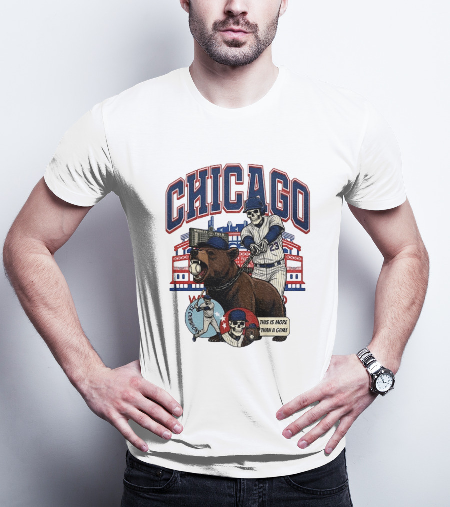 Chicago Cubs Wrigley Field Skeleton Baseball Champions This Is More Than A Game T-Shirt