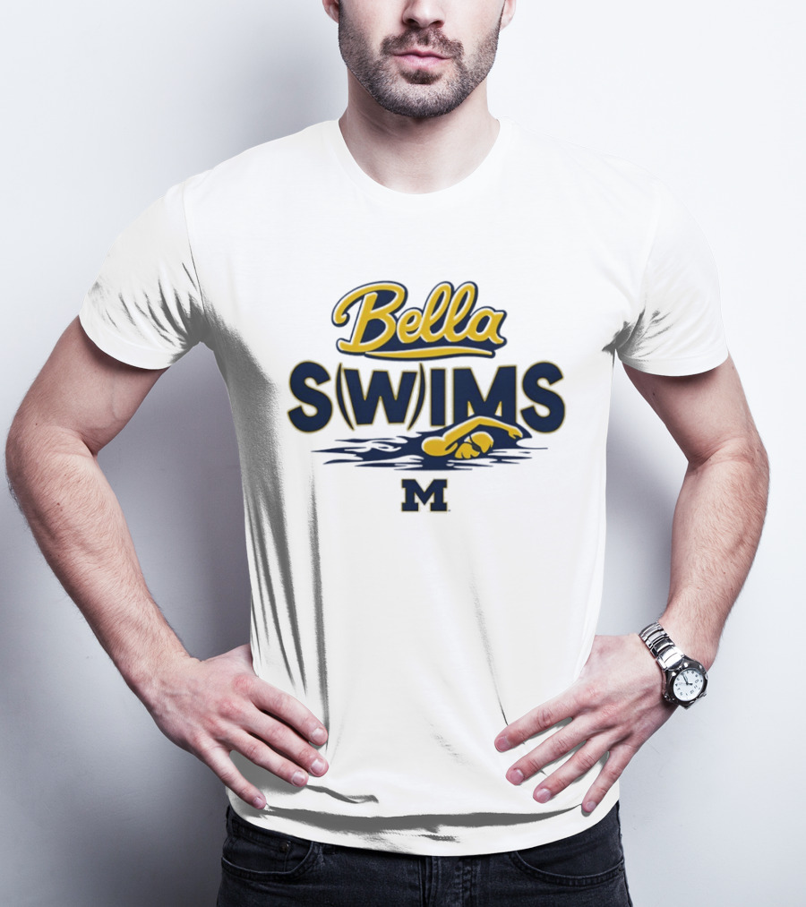 Bella Swims Michigan Wolverines M University Swimming T-Shirt