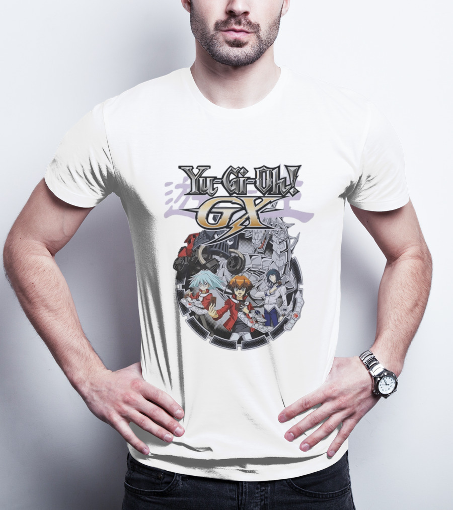 Yu Gi Oh GX Anime Characters With Duel Disk And Monsters T-Shirt