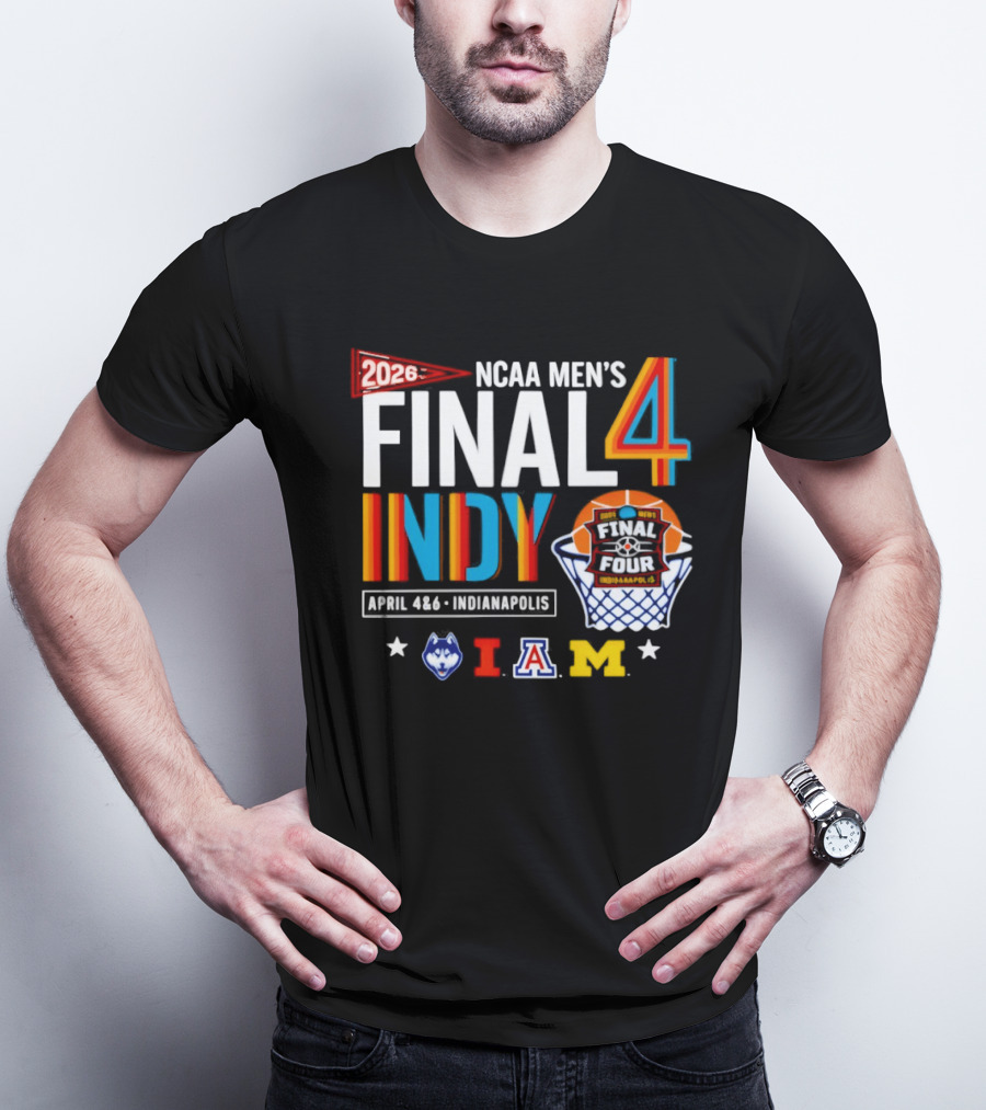 2026 NCAA Men's Final Four Indy April 4 6 Indianapolis Huskies Illinois Arizona Michigan Basketball Tournament T-Shirt