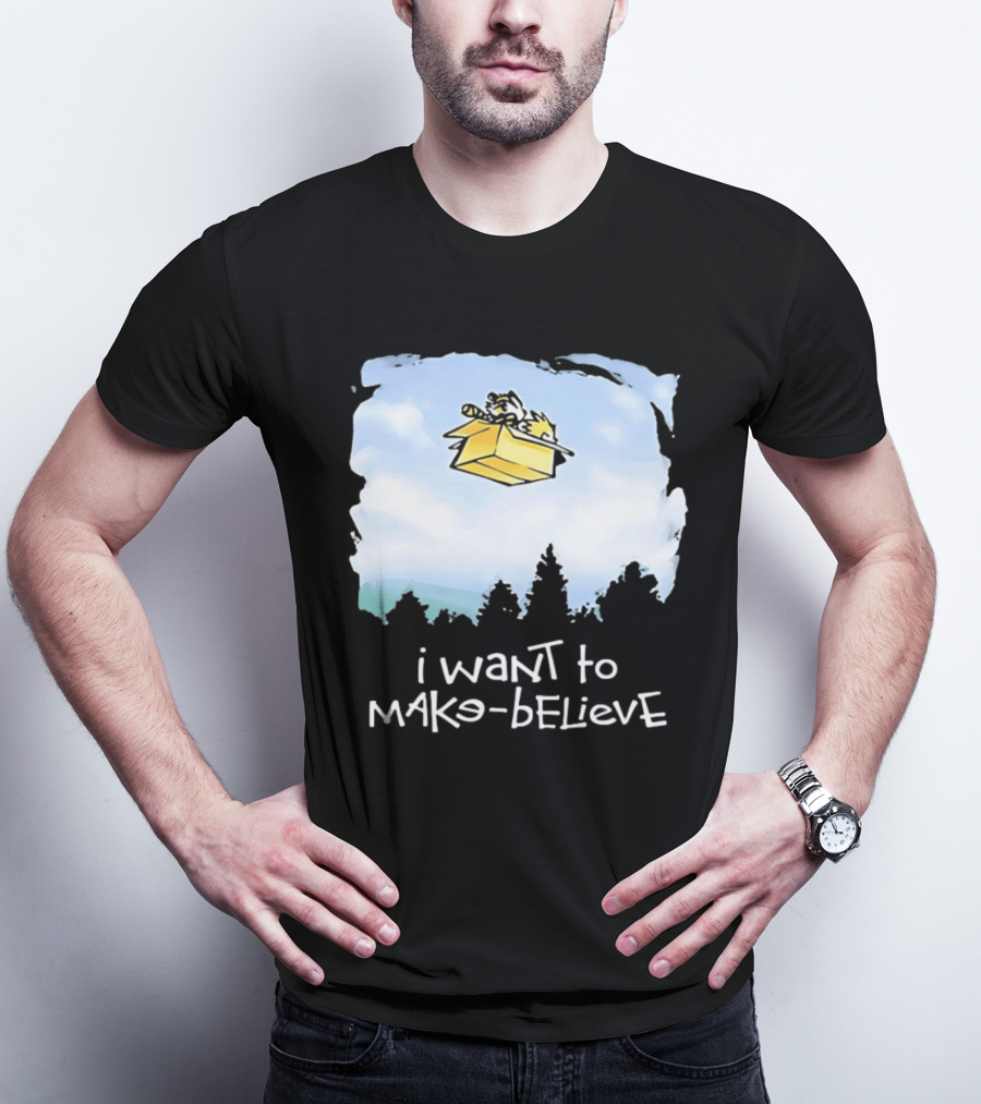 I Want To Mako Believe Calvin And Hobbes Inspired Flying Box Adventure T-Shirt