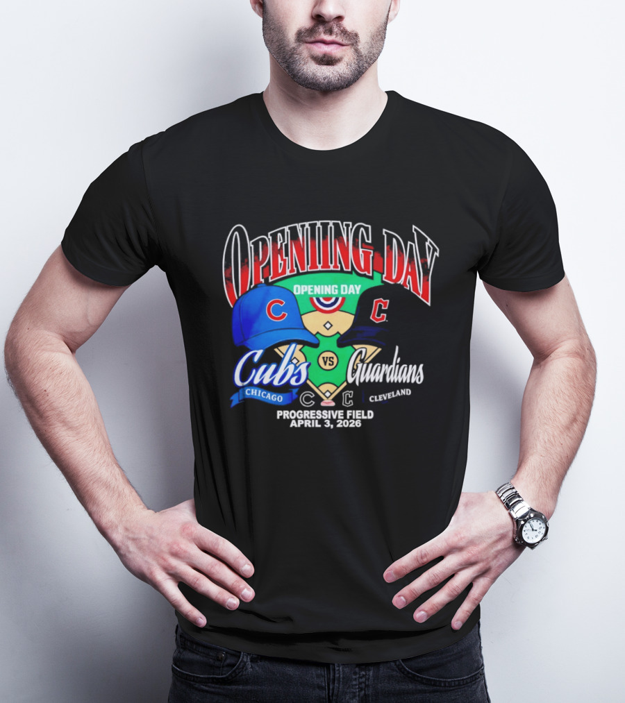 Chicago Cubs Vs Cleveland Guardians Opening Day April 1 2026 Progressive Field T-Shirt