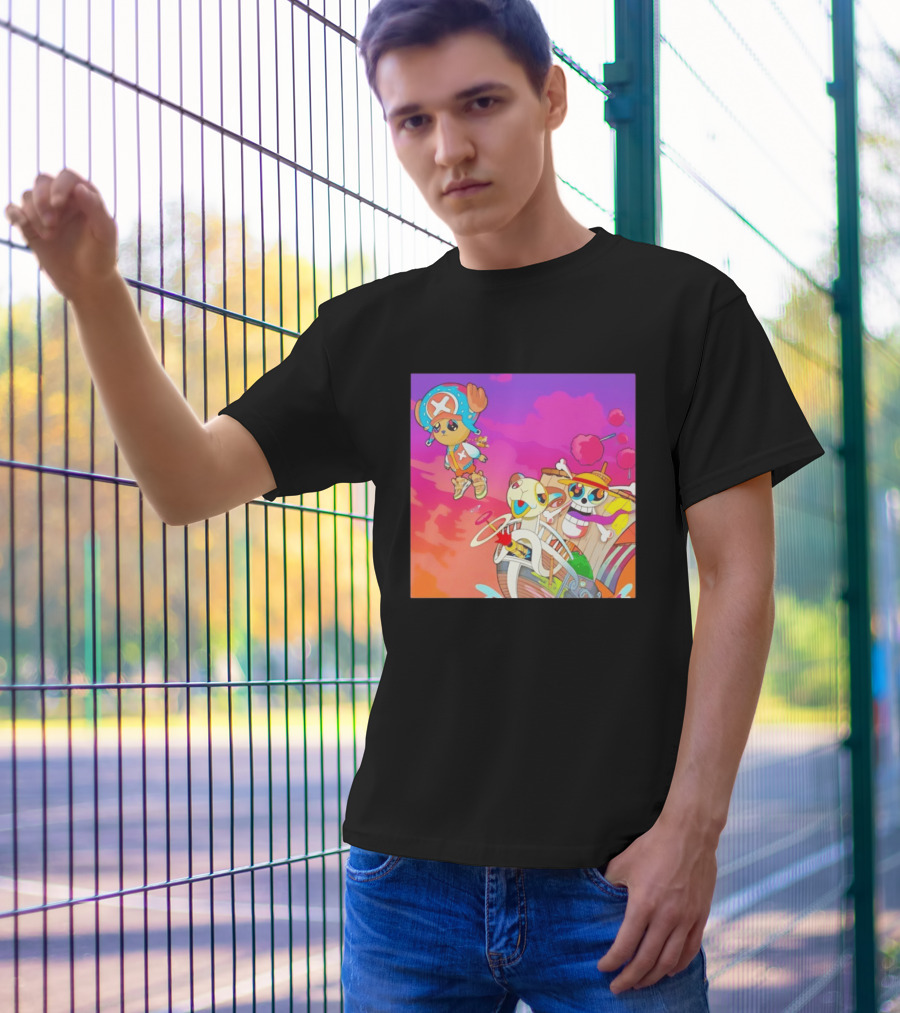 Choppers One Piece Graduation Colorful Adventure Scene T-Shirt